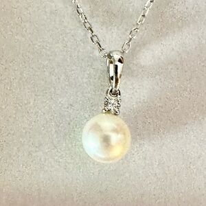 Mikimoto | Jewelry | Mikimoto 8kt Akoya Pearl And Diamond Pendant And ...